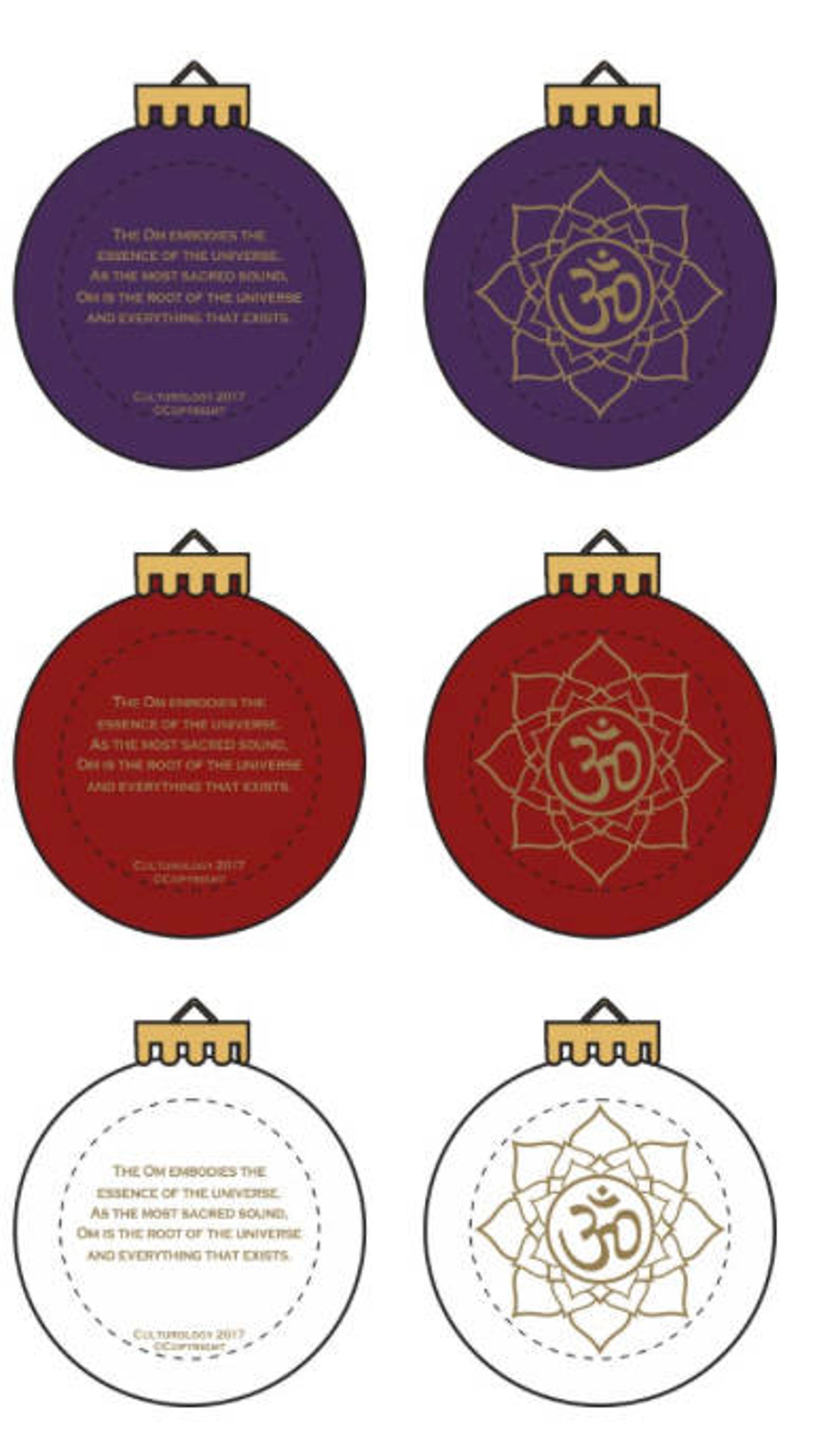 Om Holiday Ornament - Shatterproof Ornament in Multiple Colors - Etsy