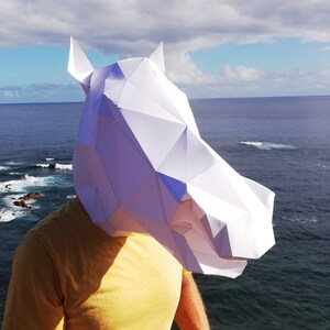 Make Your Horse Mask From Paper, PDF Pattern Mask, Polygon Face DIY ...