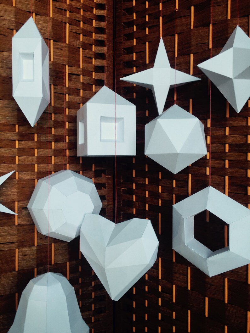 DIY Paper Christmas Ornaments: Polygon Papercraft Pattern (PDF) - Etsy