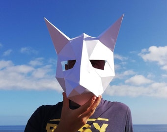 Make Your Rabbit Mask From Paper PDF Pattern Mask Polygon | Etsy