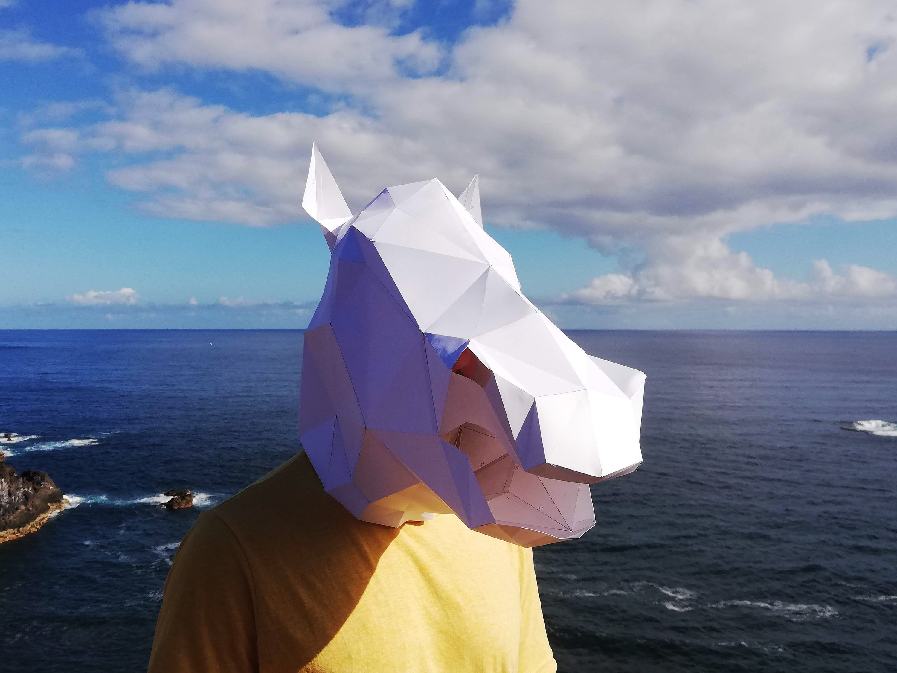 Make Your Horse Mask From Paper, PDF Pattern Mask, Polygon Face DIY ...