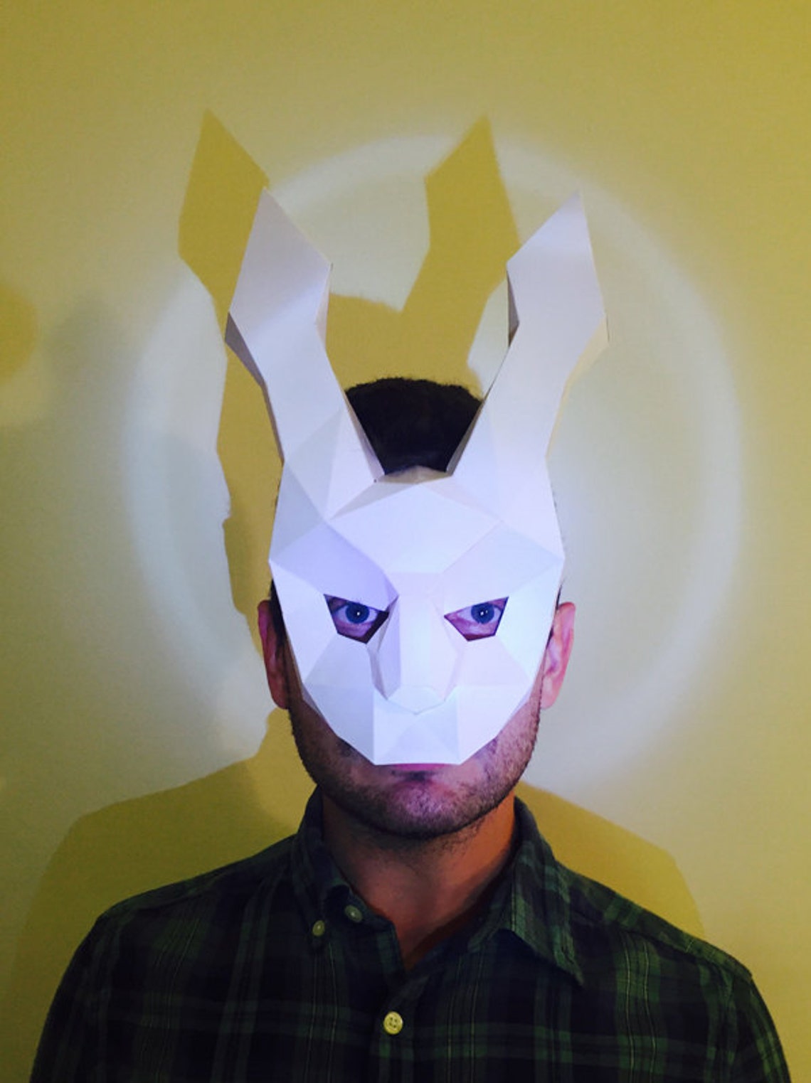 Make Your Rabbit Mask From Paper, PDF Pattern Mask, Polygon Face DIY ...