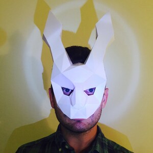Make Your Rabbit Mask From Paper, PDF Pattern Mask, Polygon Face DIY ...