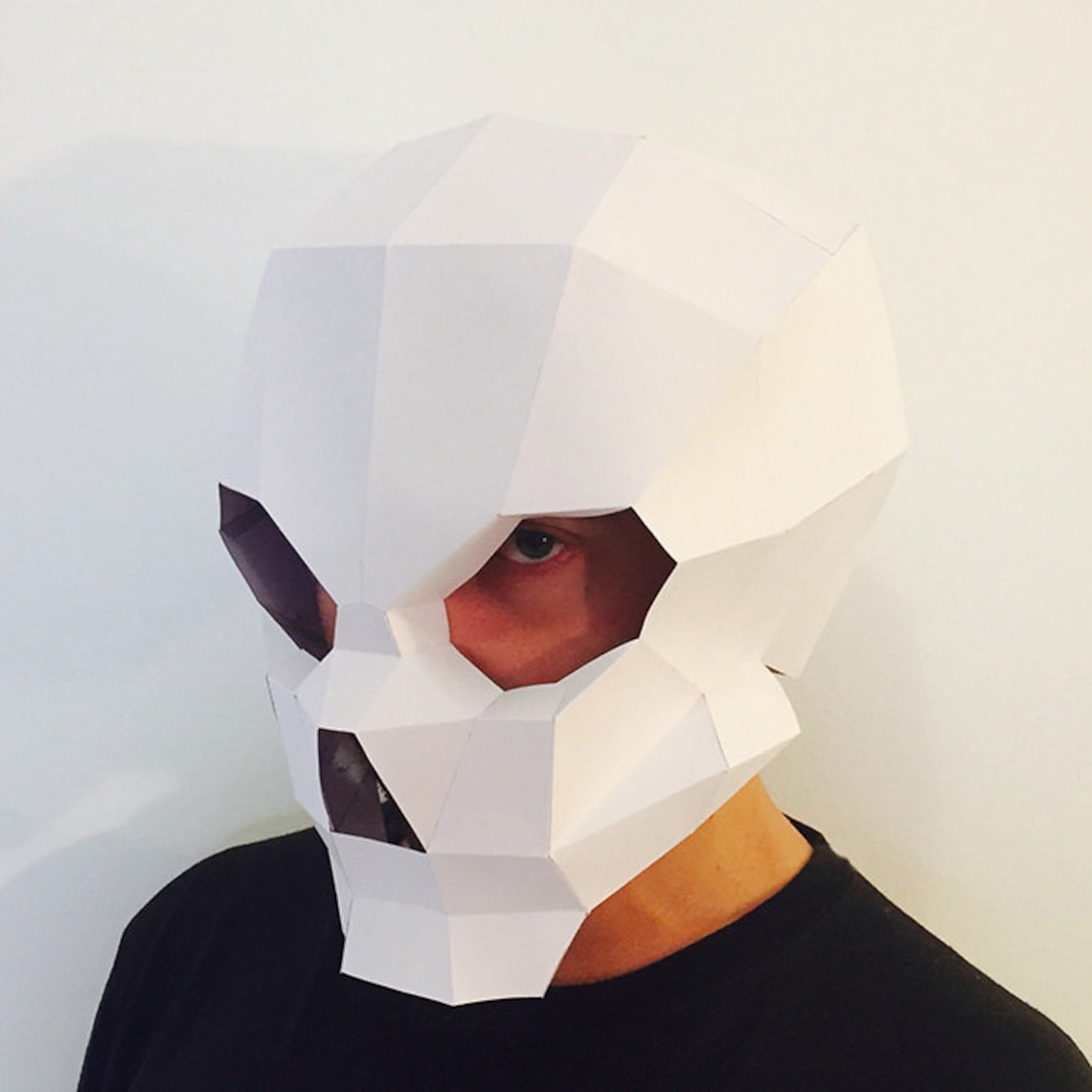 Make Your Skull Mask Helmet From Paper, PDF Pattern Mask, Polygon Face ...
