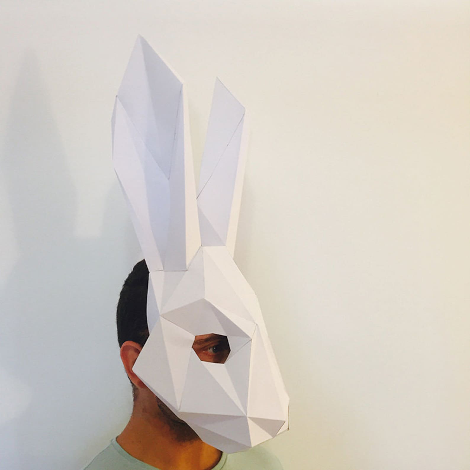 Make Your Rabbit Mask From Paper, PDF Pattern Mask, Polygon Face DIY ...