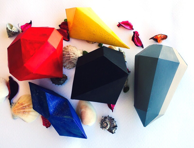 Make Your Own Crystals Gems Diamonds & Treasure Chest From Paper, PDF ...