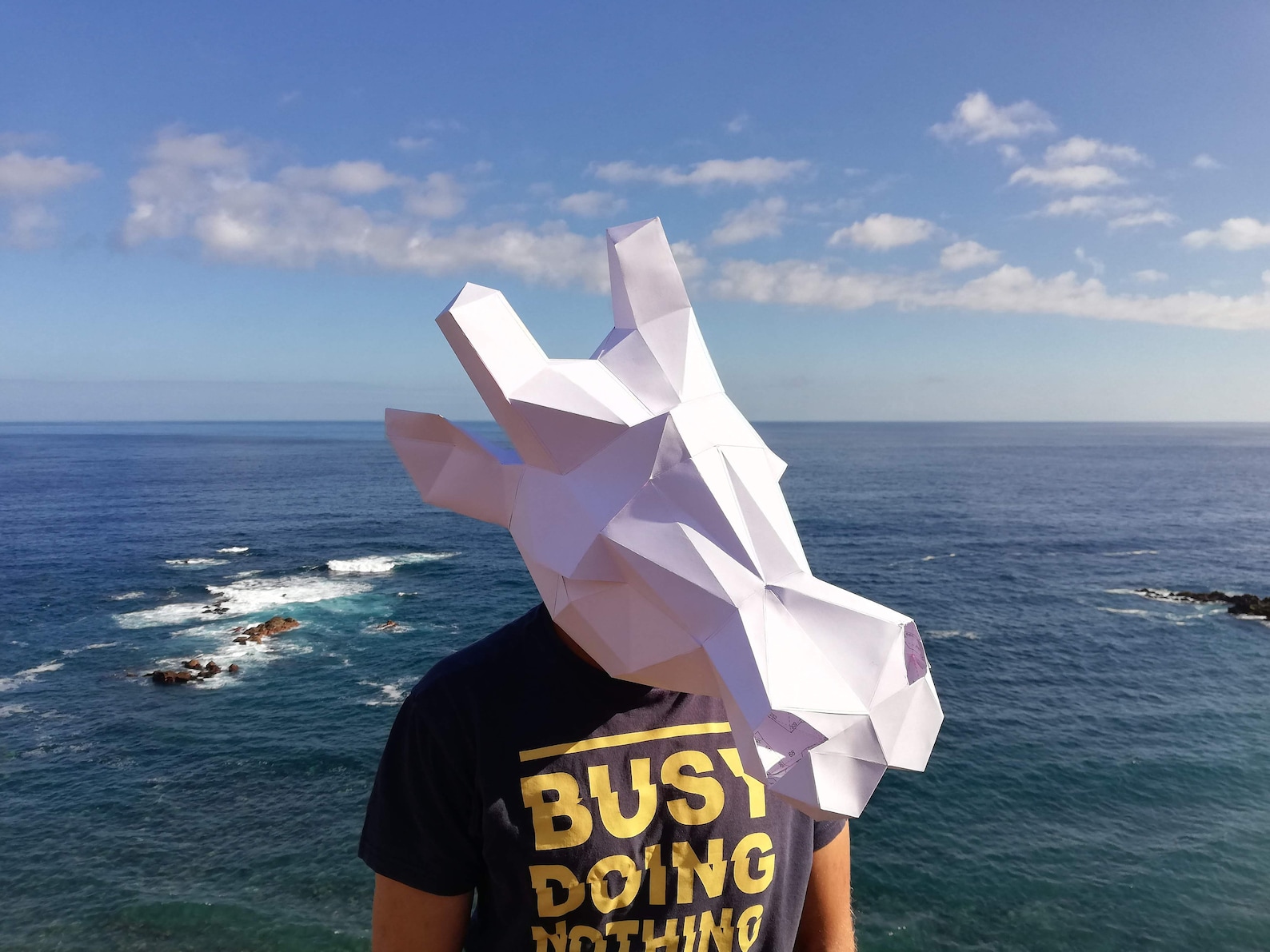 Make Your Giraffe Mask From Paper, PDF Pattern Mask, Polygon Face DIY ...