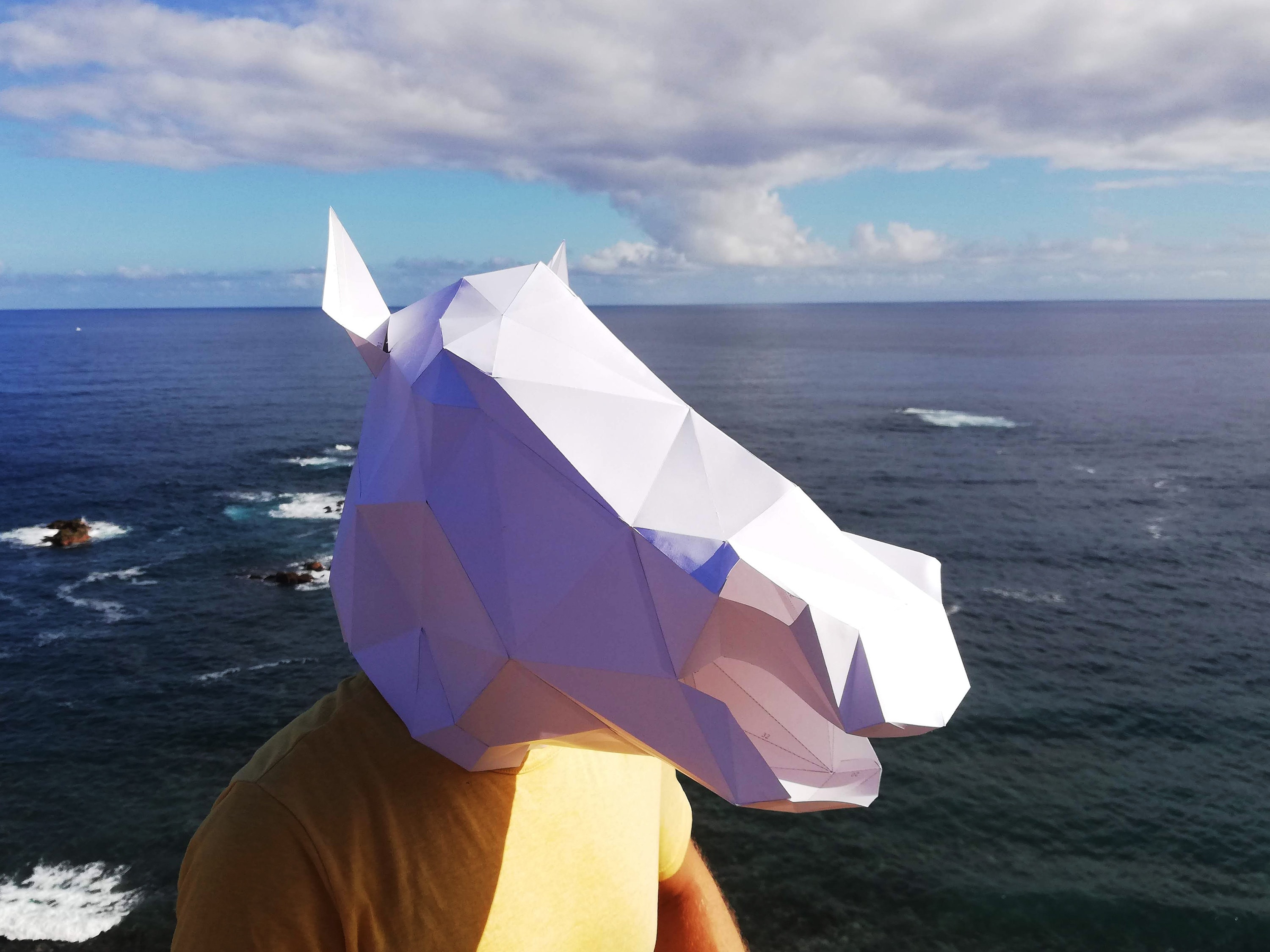 Make Your Horse Mask From Paper, PDF Pattern Mask, Polygon Face DIY ...