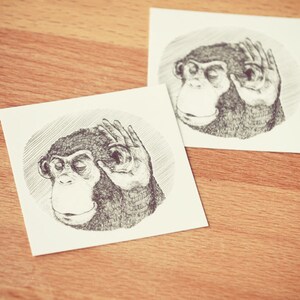 Includes 2 Tattoos: Temporary Monkey Handdrawn, Tattoo, Temporary ...