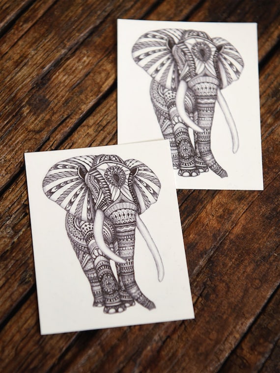 Aztec Elephant Drawing Side View