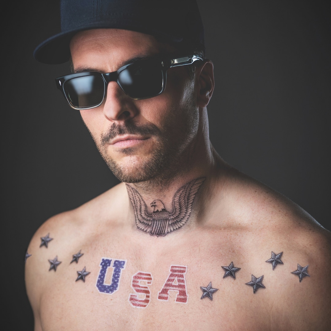 TATTOOCREW 2 X All American Face Temporary Tattoo, USA, 4th of July ...