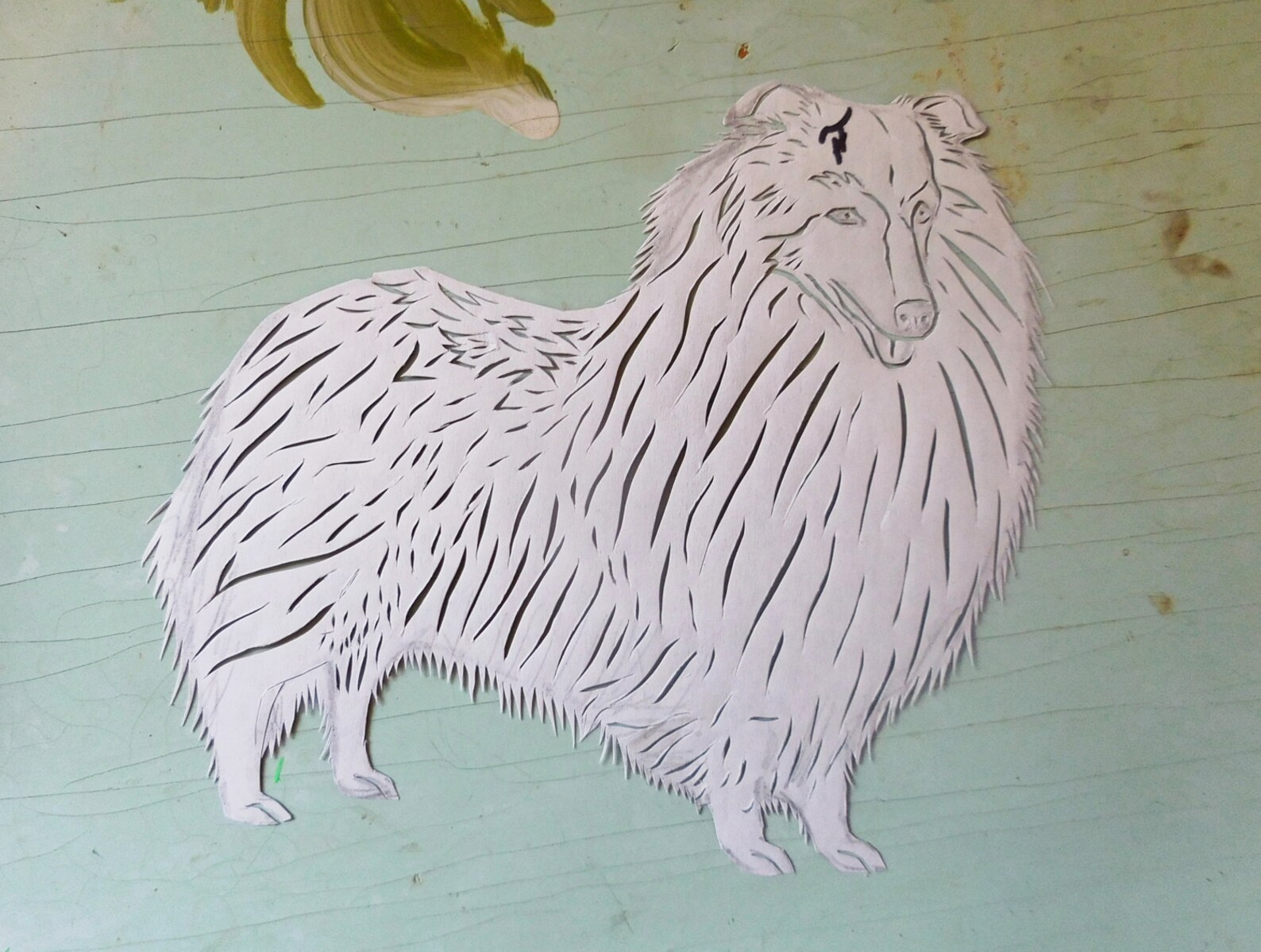 Original Shetland Sheepdog Paper Cutting Scherenschnitte Dog - Etsy