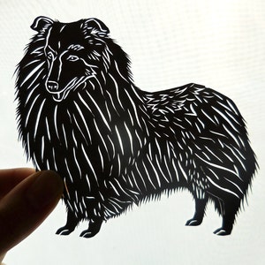 Original Shetland Sheepdog Paper Cutting, Scherenschnitte, Dog Portrait ...