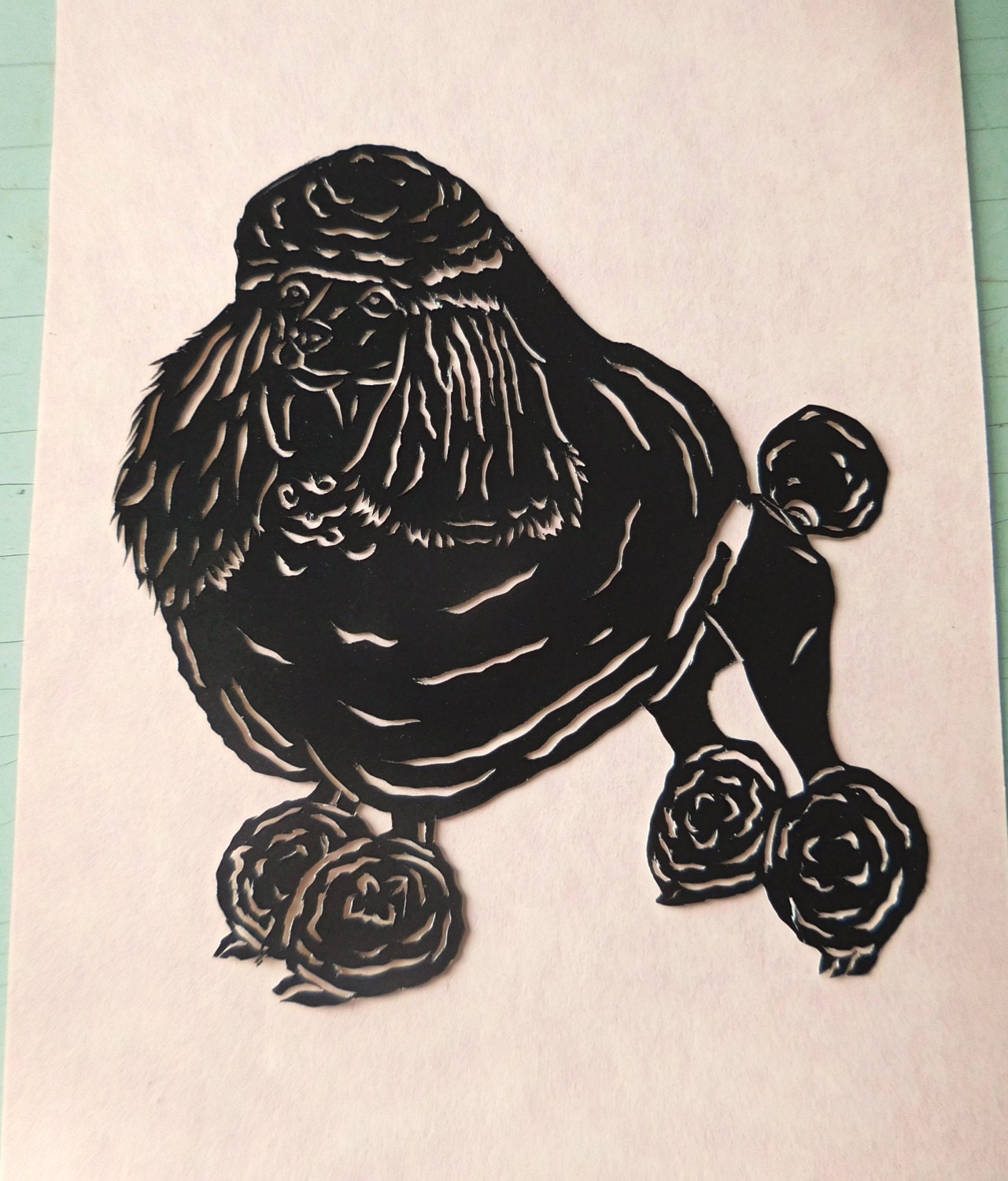 Original Miniature Poodle Paper Cutting, Scherenschnitte, Dog Art, Pet ...