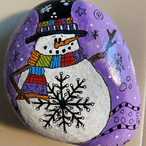 Snowman Rocks - Etsy