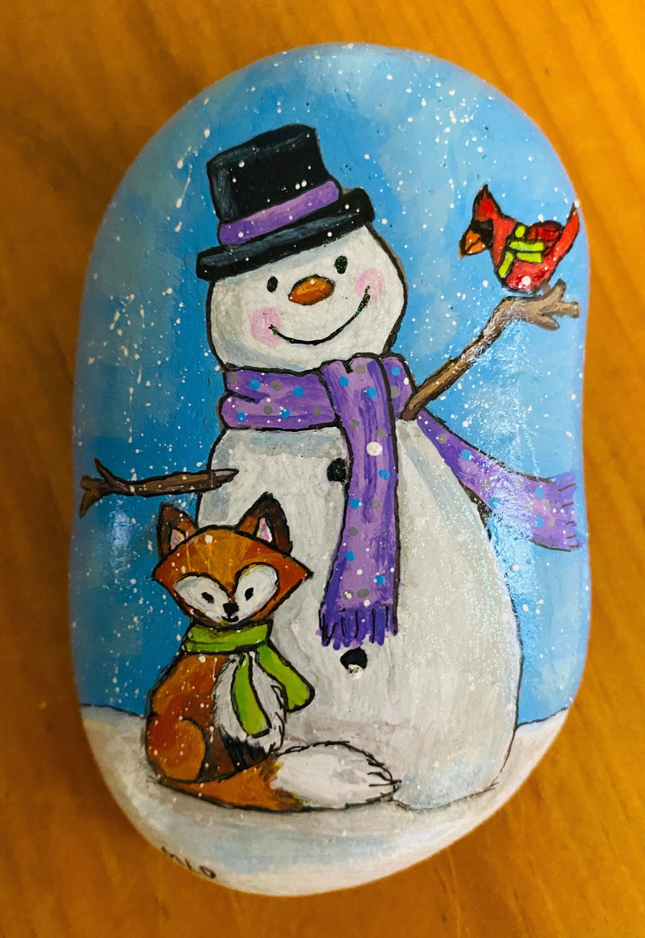 Snowman Painted Rocks - Etsy