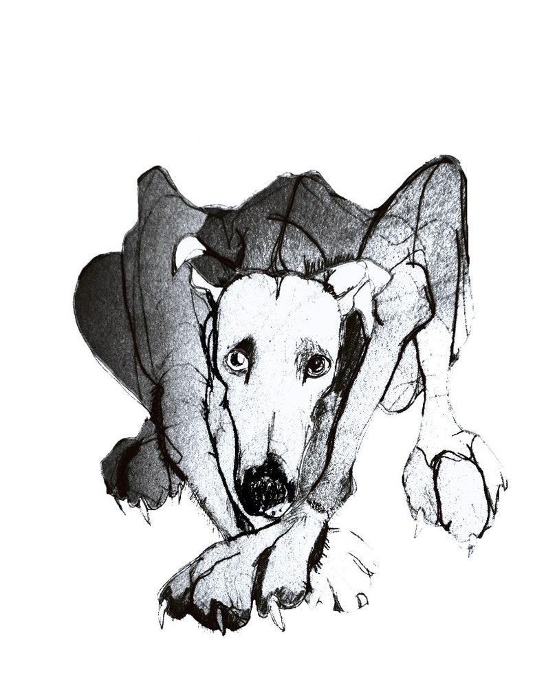 Original Art Lurcher Dog Pen and Ink Illustration of Lurcher - Etsy