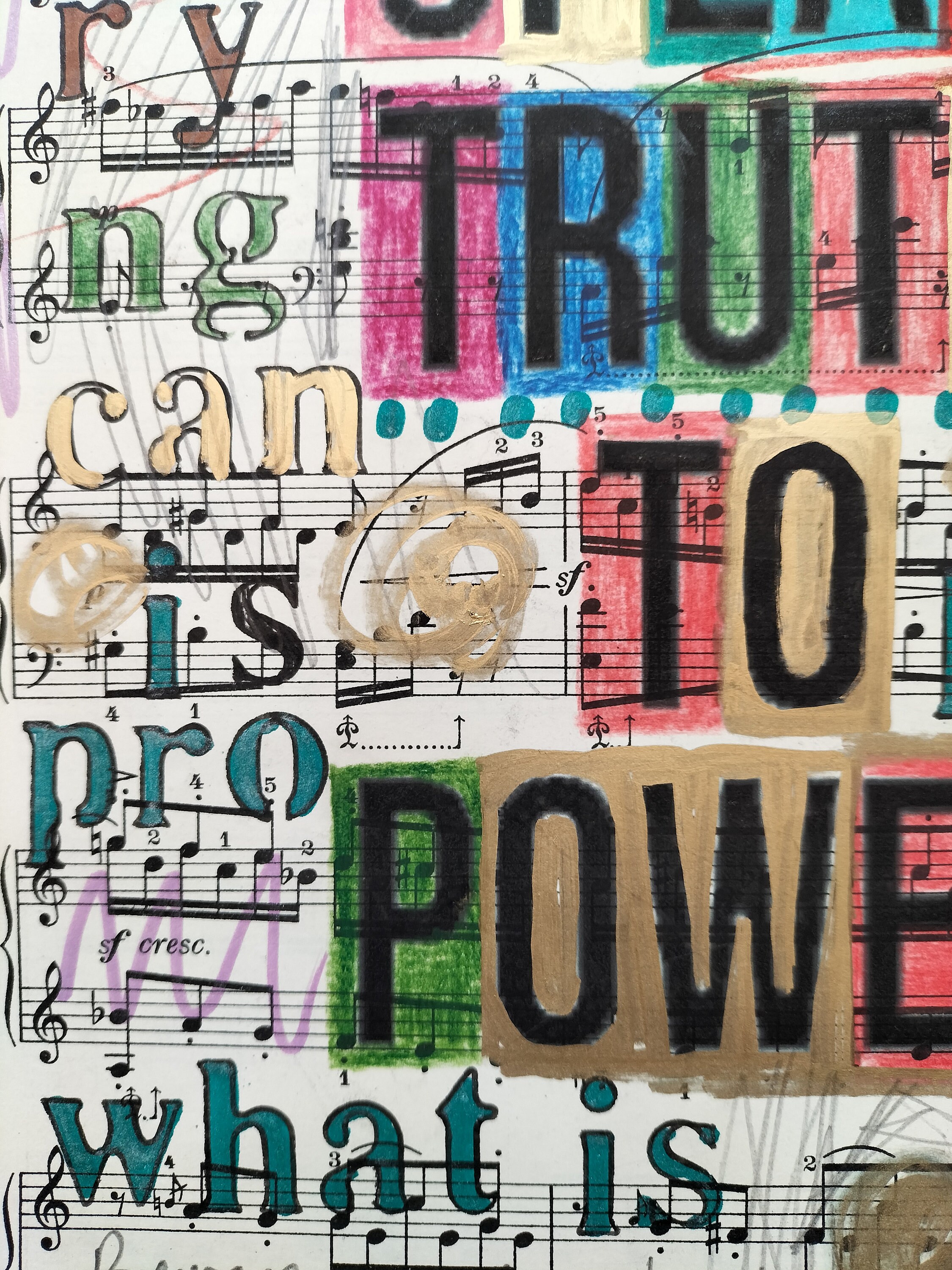 Original Art,political Art, Truth to Power, Mixed Media Art, Vintage ...
