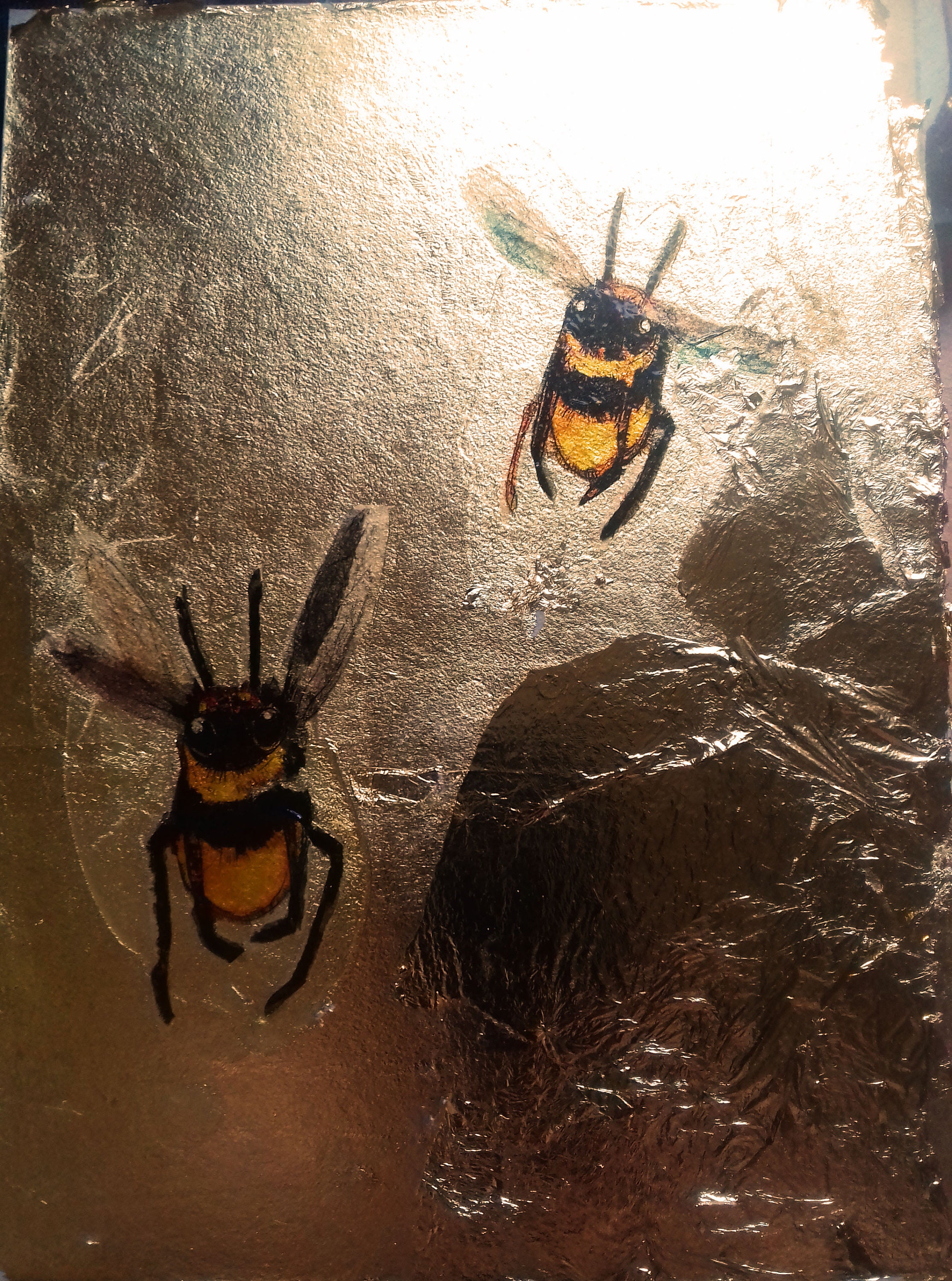 Arte de la abeja abejas de arte original ilustración de - Etsy España