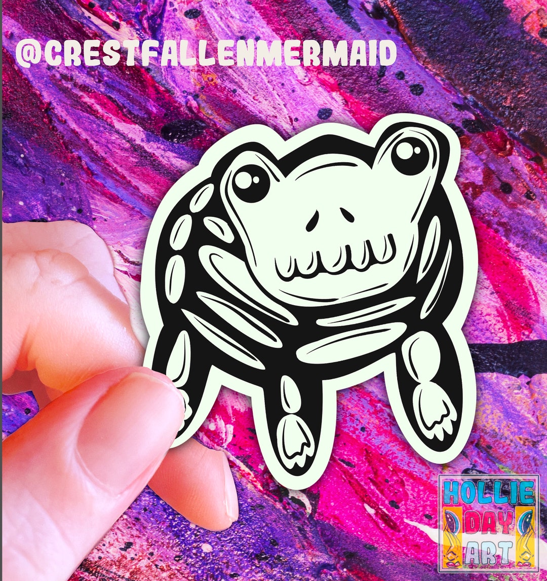 Skeleton Frog Sticker Witches Familiar Sticker Spooky Frog Sticker ...