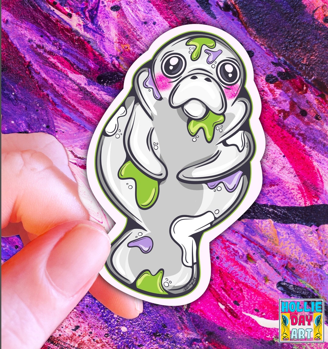 Pride 2024 Sticker Genderqueer Pride Sticker Holographic Manatee ...