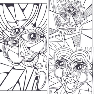 Hollie Day Art Printable Coloring Pages Abstract Illustration Cubism ...