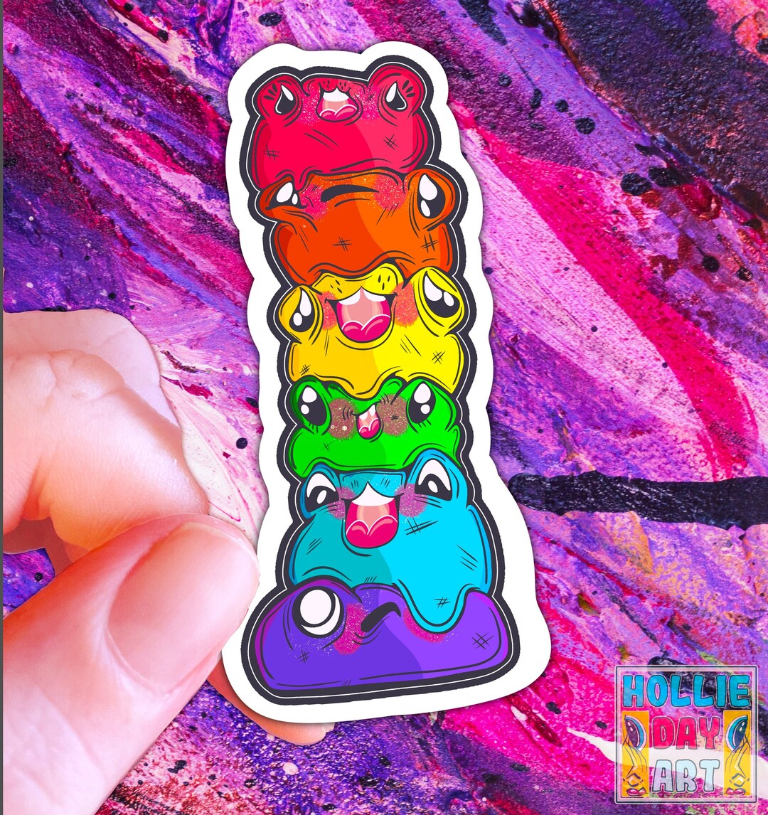 Rainbow Frog Sticker Pride Sticker Cute Animals Sticker Vinyl Frog ...