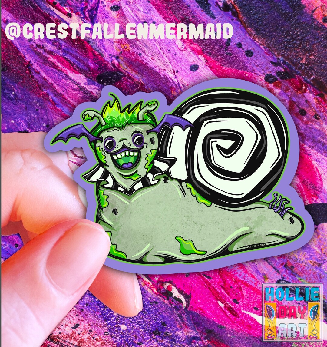 Handmade Bug Juice Snail Sticker Beetle Juice Snail Sticker Spooky ...