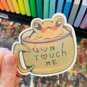 Dont Touch Me Frog Sticker Cute Kawaii Frog Sticker Neurospicy Sticker ...