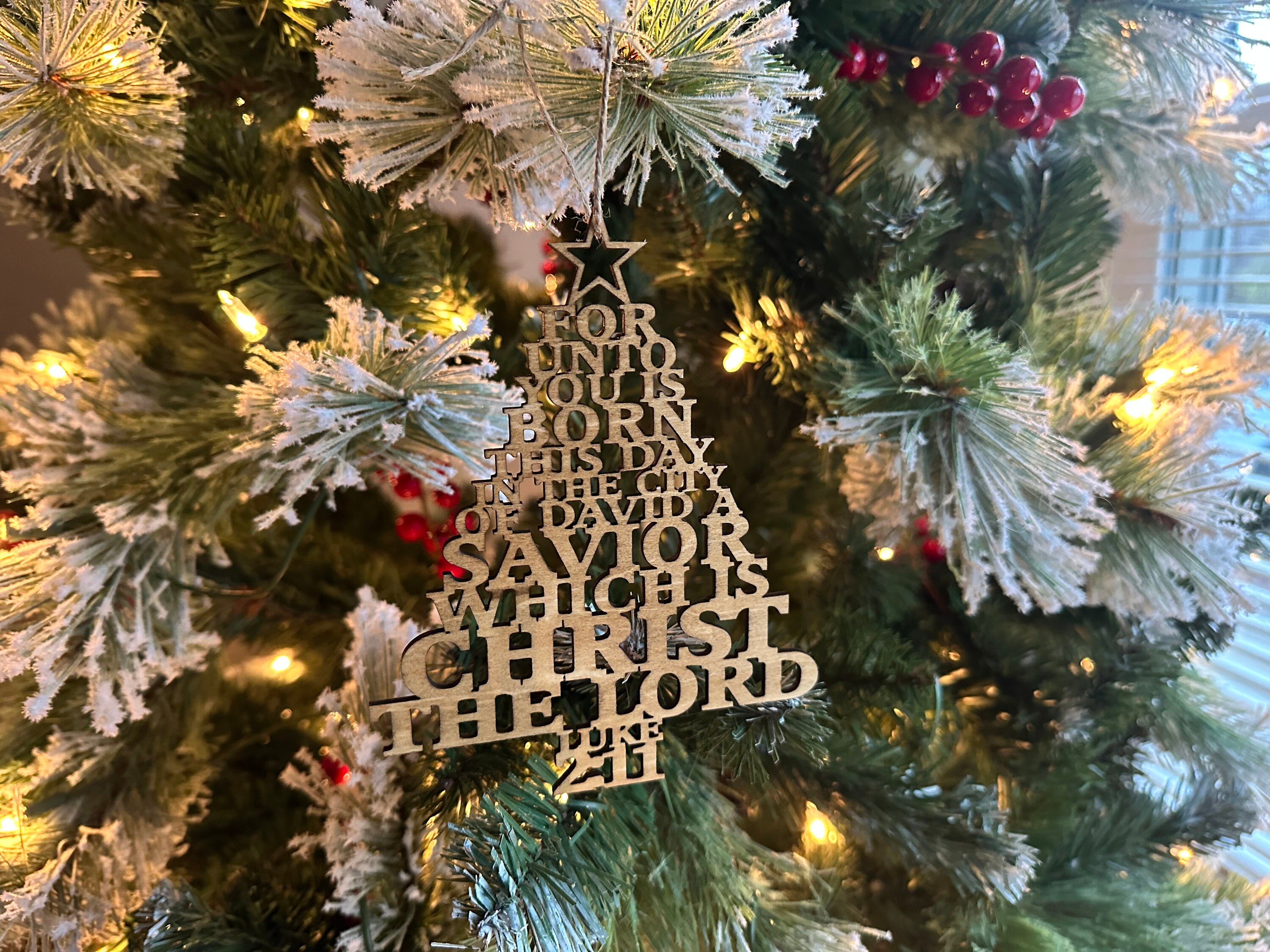 For Unto You is Born This Day Luke 2:11 Christmas Tree - Etsy