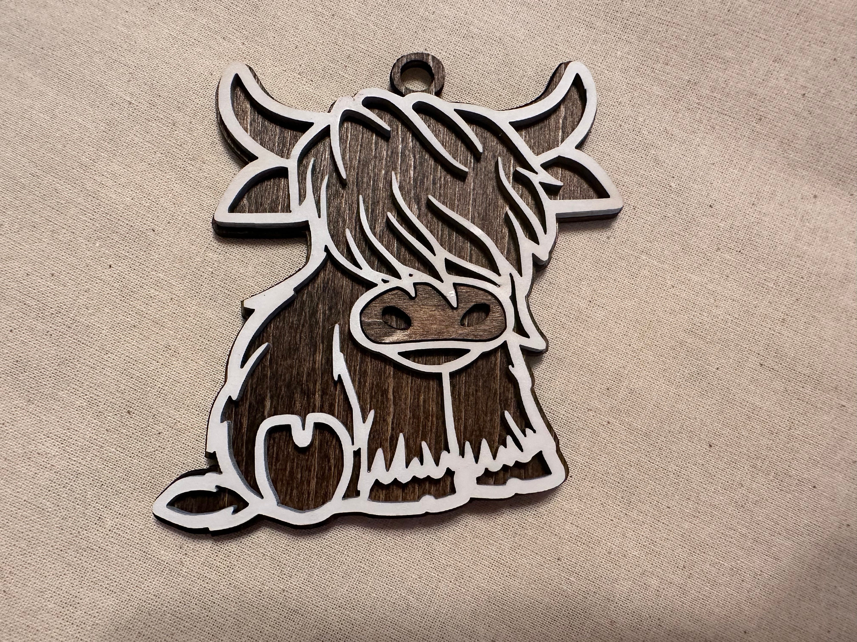Oreo the Highland Cow Fluffy Cow Highland Cow Lover Stocking Ornament ...