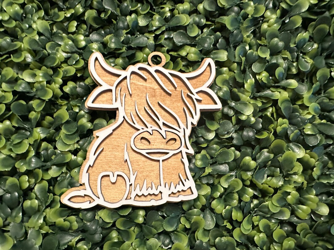 Carmelo Highland Cow Christmas Tree Ornament Fluffy Cow Cute Cow ...