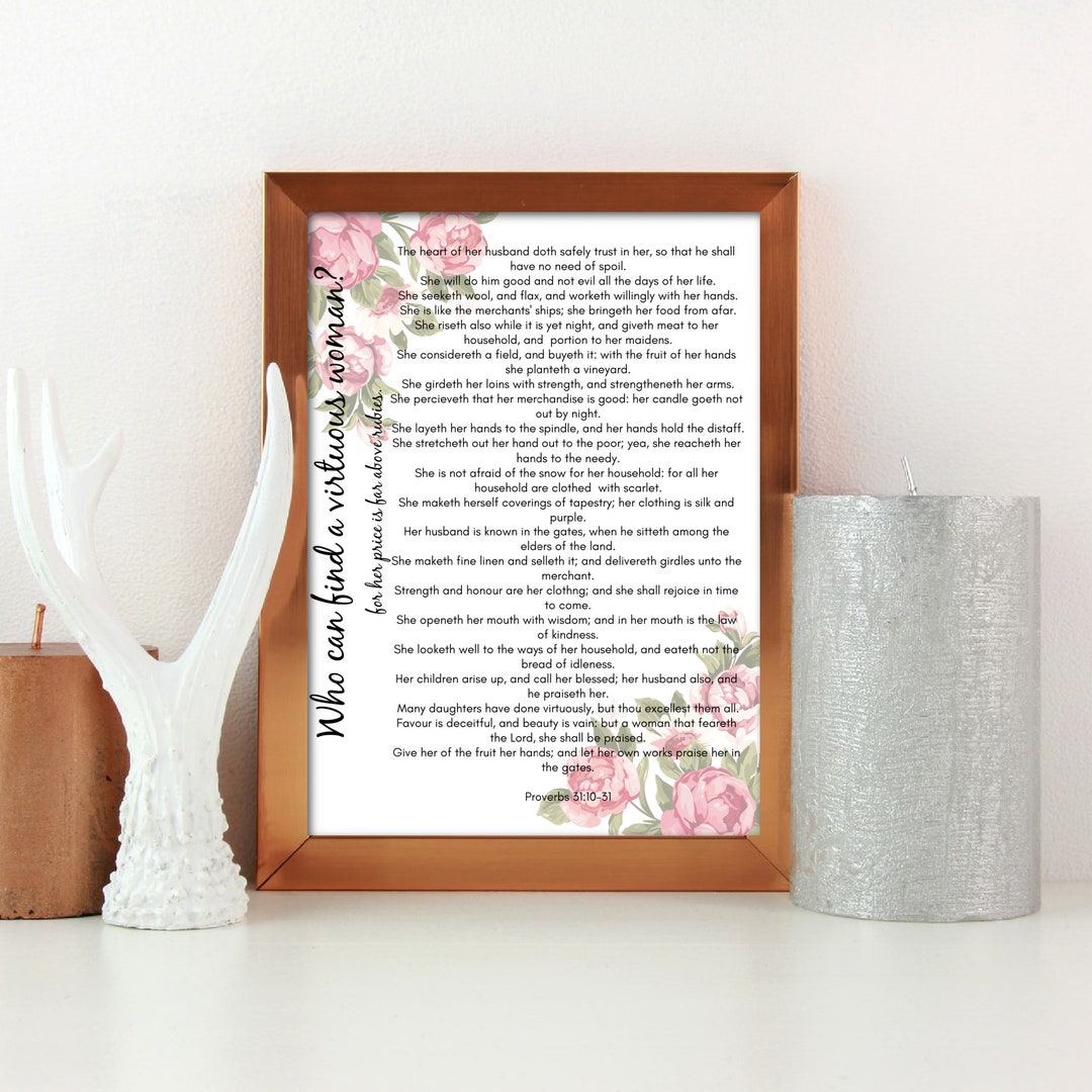 Proverbs 31 Printable, Bible Verses, Christian Print,virtuous Woman, - Etsy
