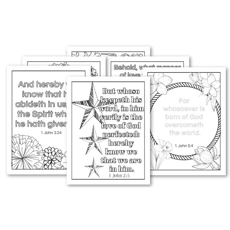 1 John KJV Bible Verses Printable Coloring Pages. - Etsy