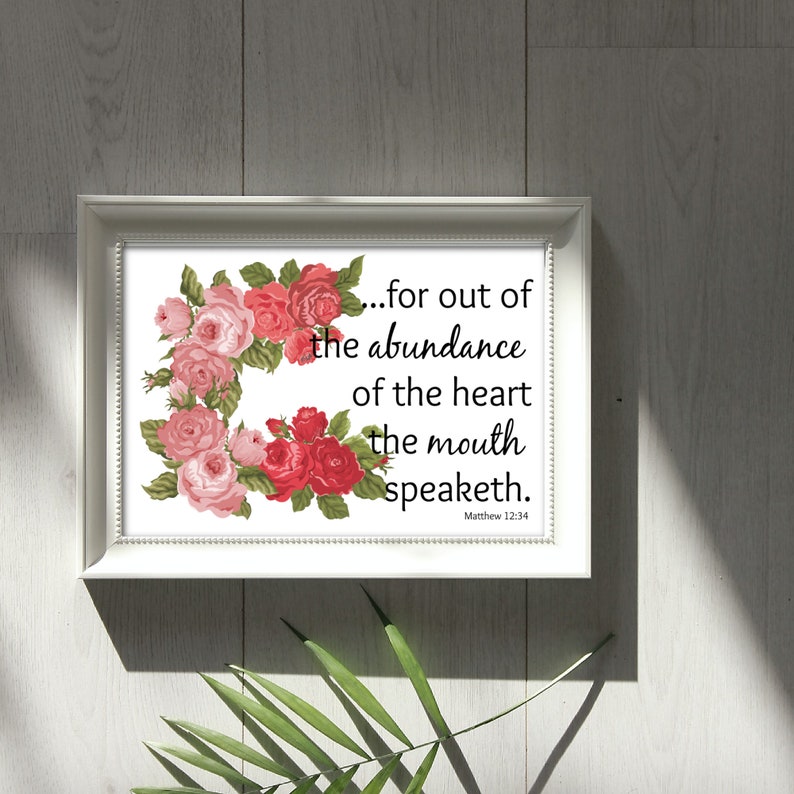 Bible Verse About the Abundance of the Heart KJV - Etsy