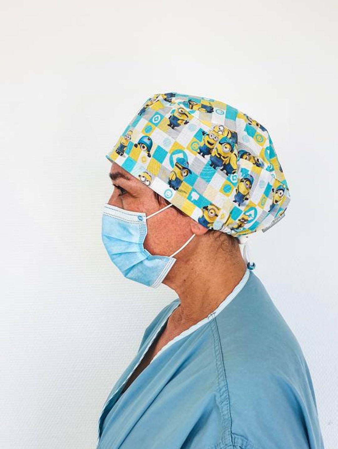 Surgical Cap, Minions, Trendy Fabric Hair Cover for Nurses, Doctors ...