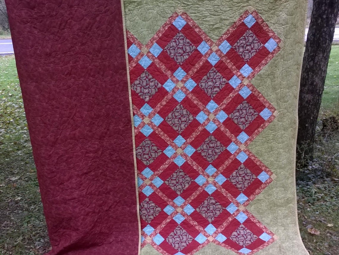 Queen Size Handmade Original Diamond Pattern Quilt - Etsy