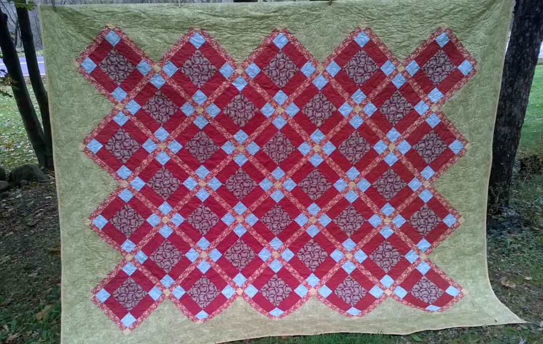 Queen Size Handmade Original Diamond Pattern Quilt - Etsy