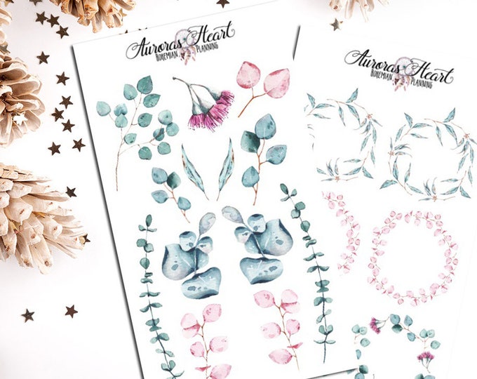 Eucalyptus Soft Watercolor Planner Stickers Boho - Etsy