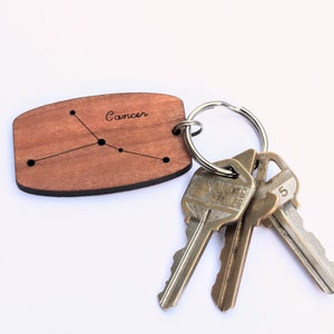 Cancer Zodiac Constellation Wood Keychain Made in the USA / Birthday ...