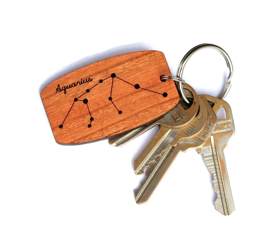 Aquarius Zodiac Constellation Keychain Zodiac Keychain - Etsy
