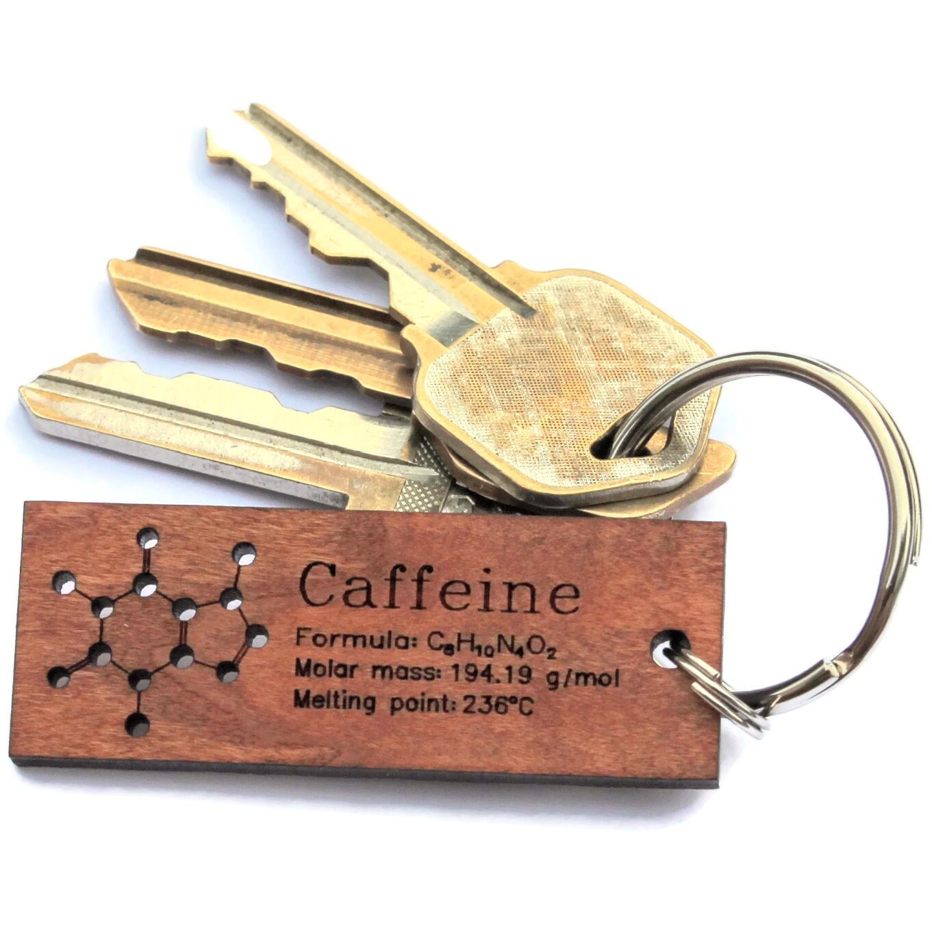 Caffeine Molecule Keychain - Coffee Tea Lovers Gift - Chemistry Science ...