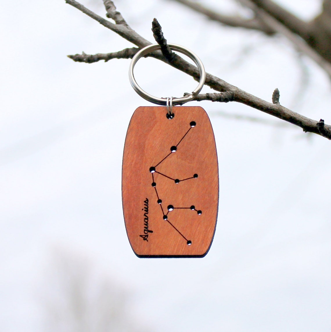 Aquarius Zodiac Constellation Keychain Zodiac Keychain - Etsy
