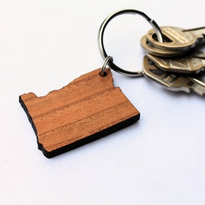 Oregon Map Wooden Keychain Made in the USA Pacific Northwest Oregon ...