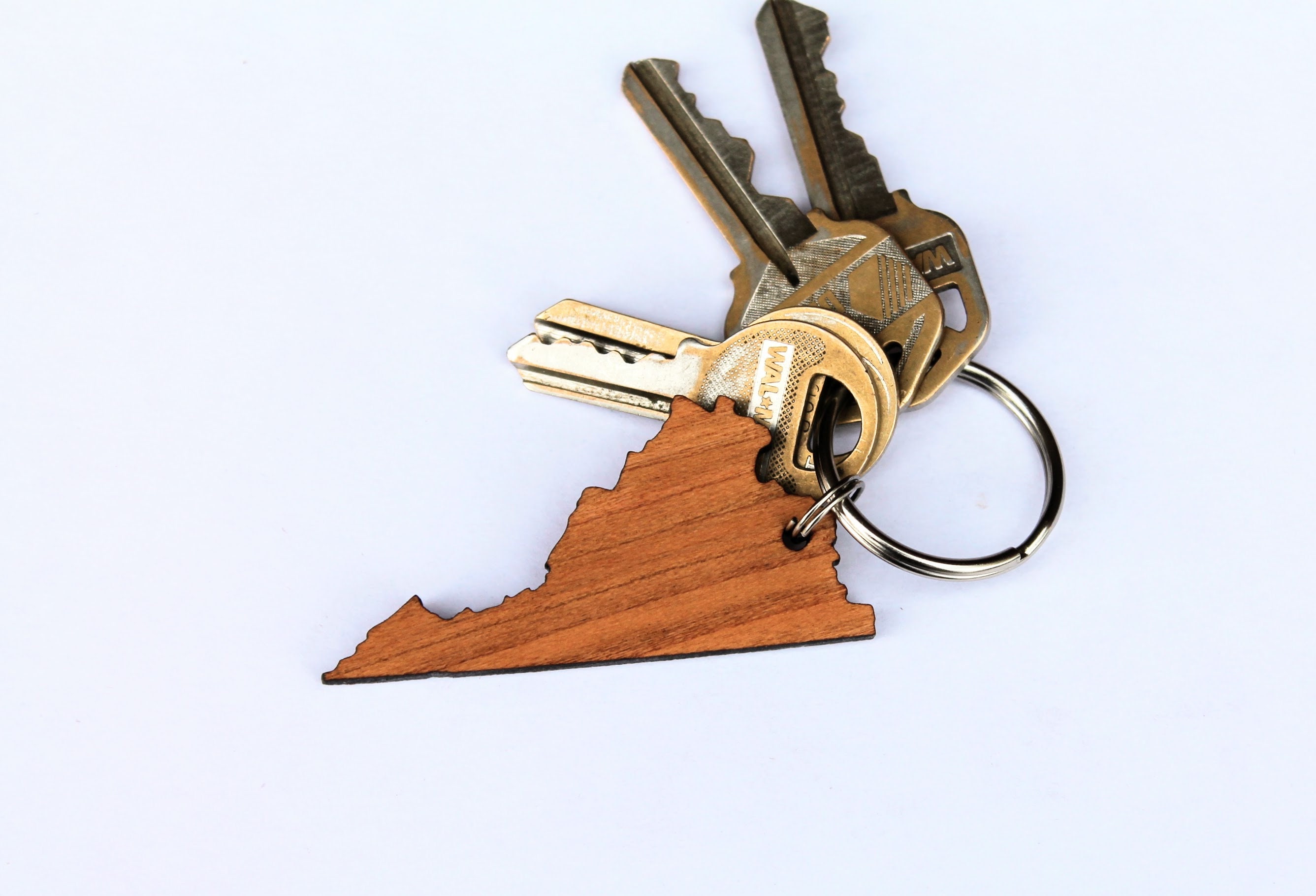 Virginia Map Wooden Keychain Made in the USA Richmond | Etsy