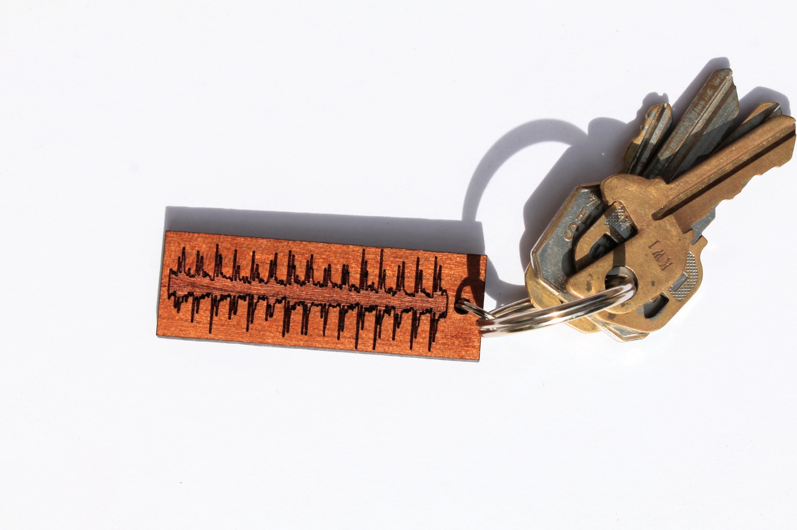 Custom Heartbeat Wood Keychain Personalized Heart Beat | Etsy