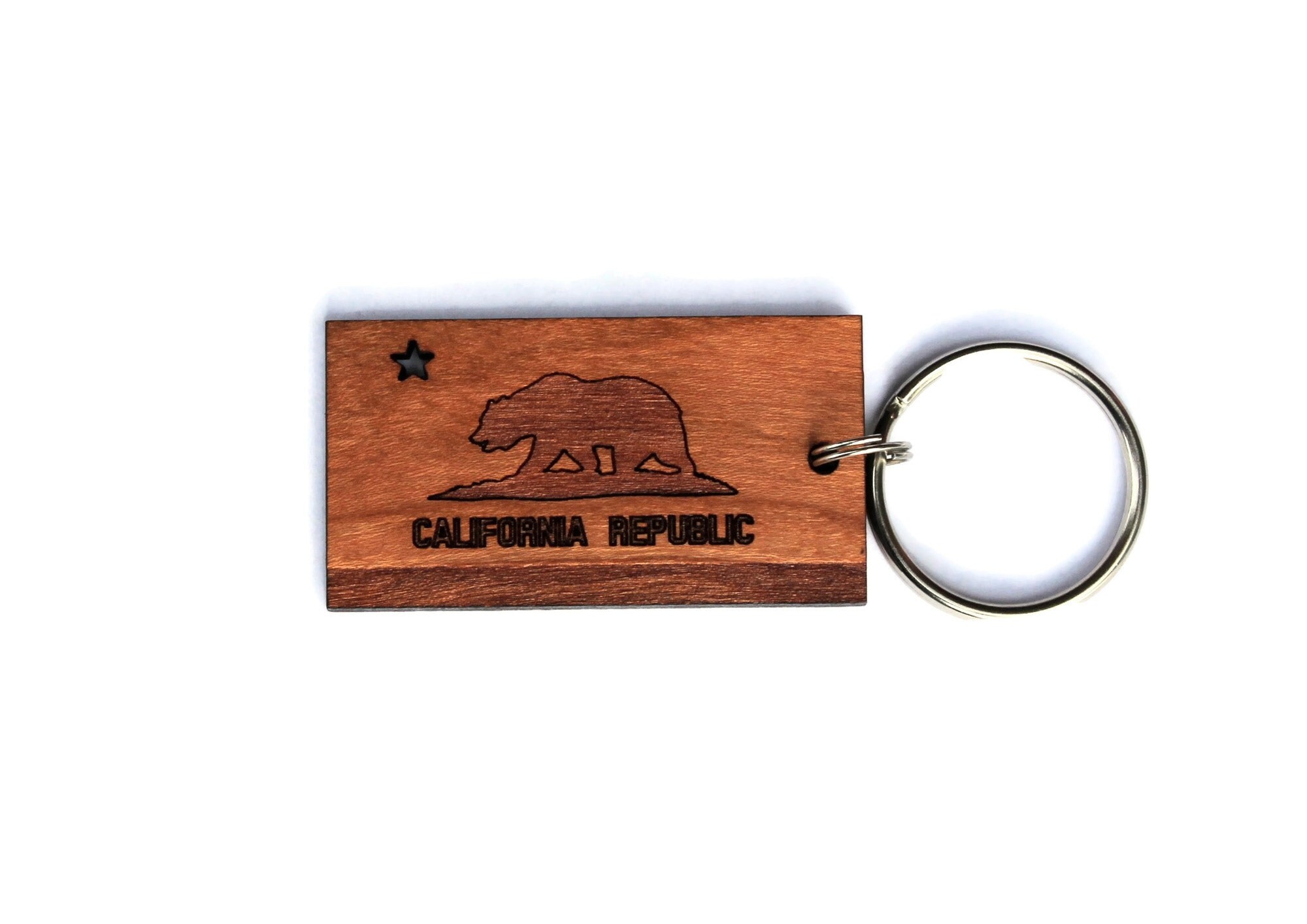 California State Flag wooden keychain made in the USA