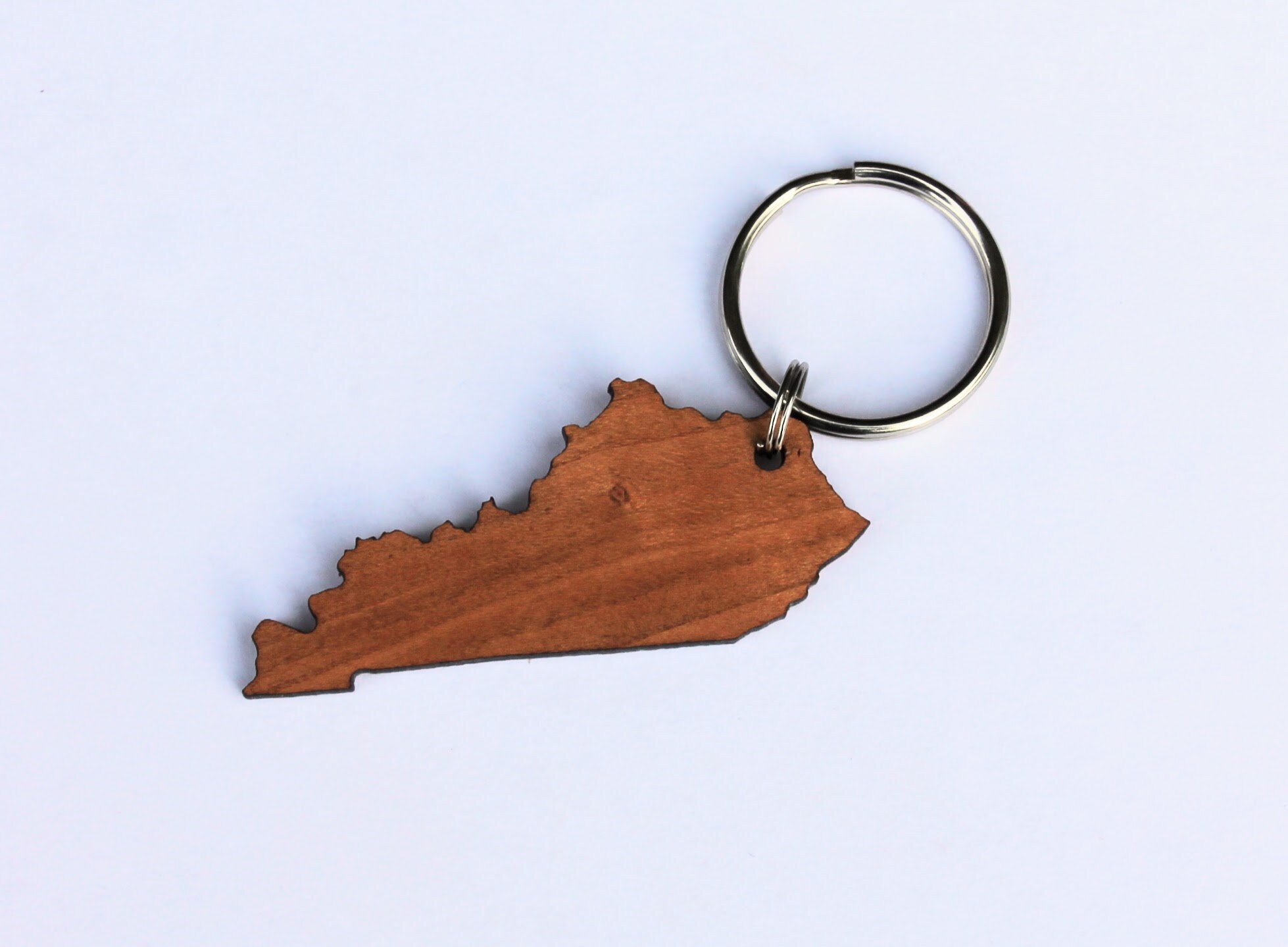 Wooden Kentucky Keychain - Home State Keyring - Kentucky State Shape ...
