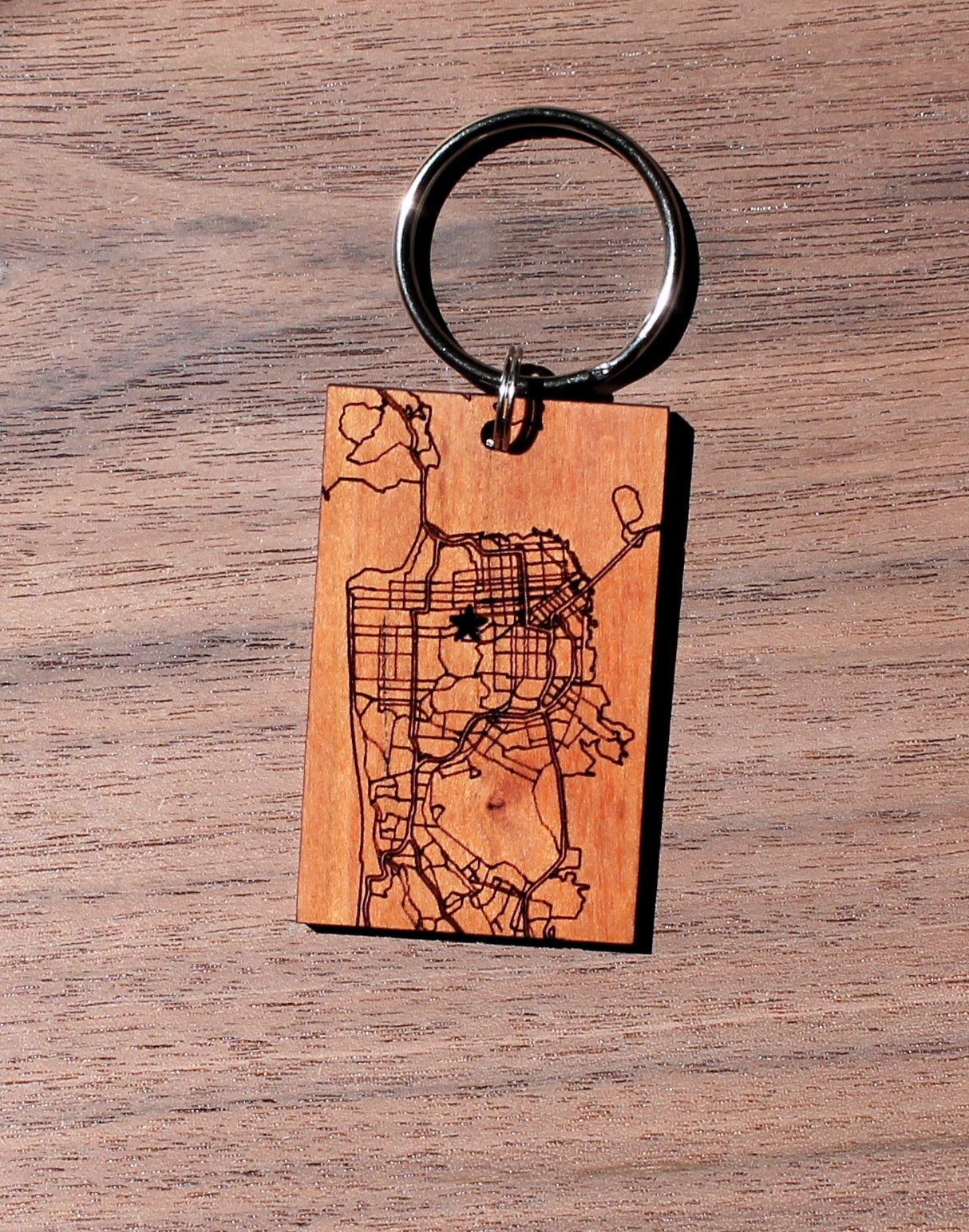 Personalized San Francisco map keychain made in the USA -- laser cut ...