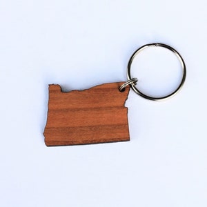 Oregon Map Wooden Keychain Made in the USA Pacific Northwest Oregon ...